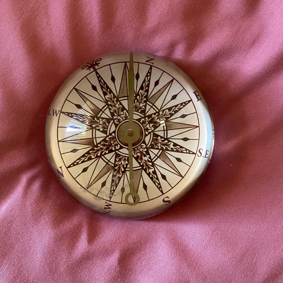 American Vintage | Office | Vintage Compass Bubble Glass Paperweight ...